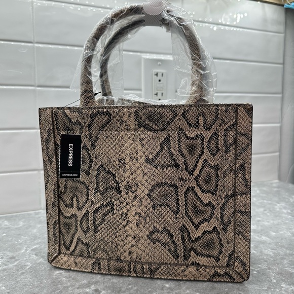 Express | Bags | Express Snake Print Mini Tote | Poshmark